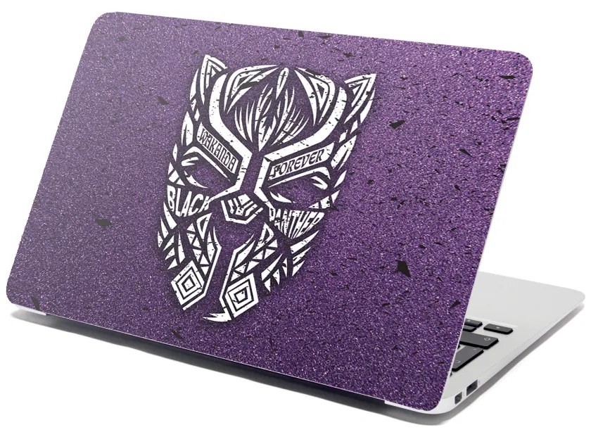 Sablio Samolepka na notebook BLACK PANTHER wakanda forever Bílý - 38x26 cm