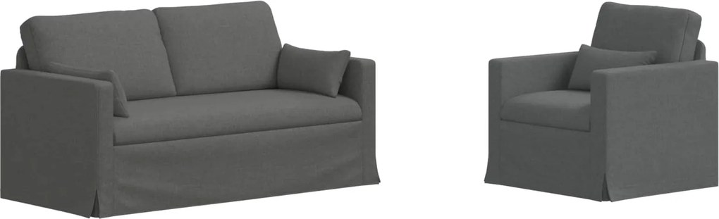 Set pohovek 2 ks Tmavě šedá textil 3407538
