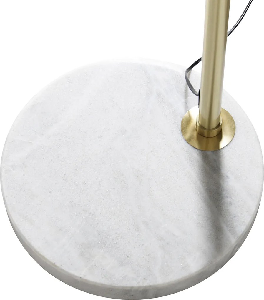 Moderní oblouková lampa bílá orientální stínidlo s bambusem 50 cm - XXL Rina