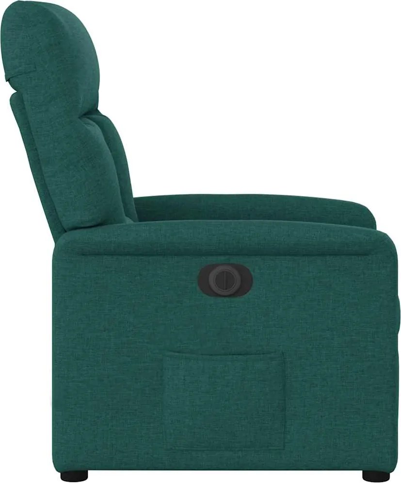 Elektrické polohovací křeslo tmavě zelené textil 3303018