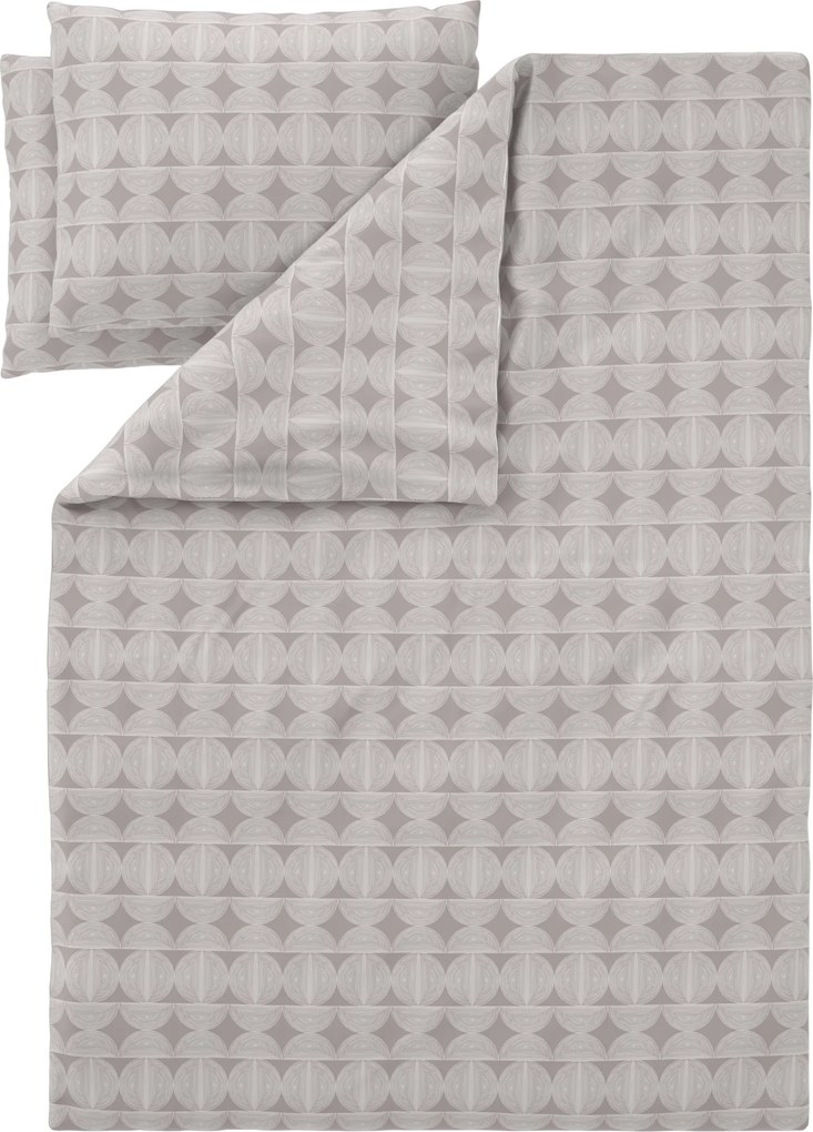 Livarno® Ložní povlečení z mikrovláknitého saténu, 200 x 220 cm, 70 x 90 cm (kruhy/béžová)