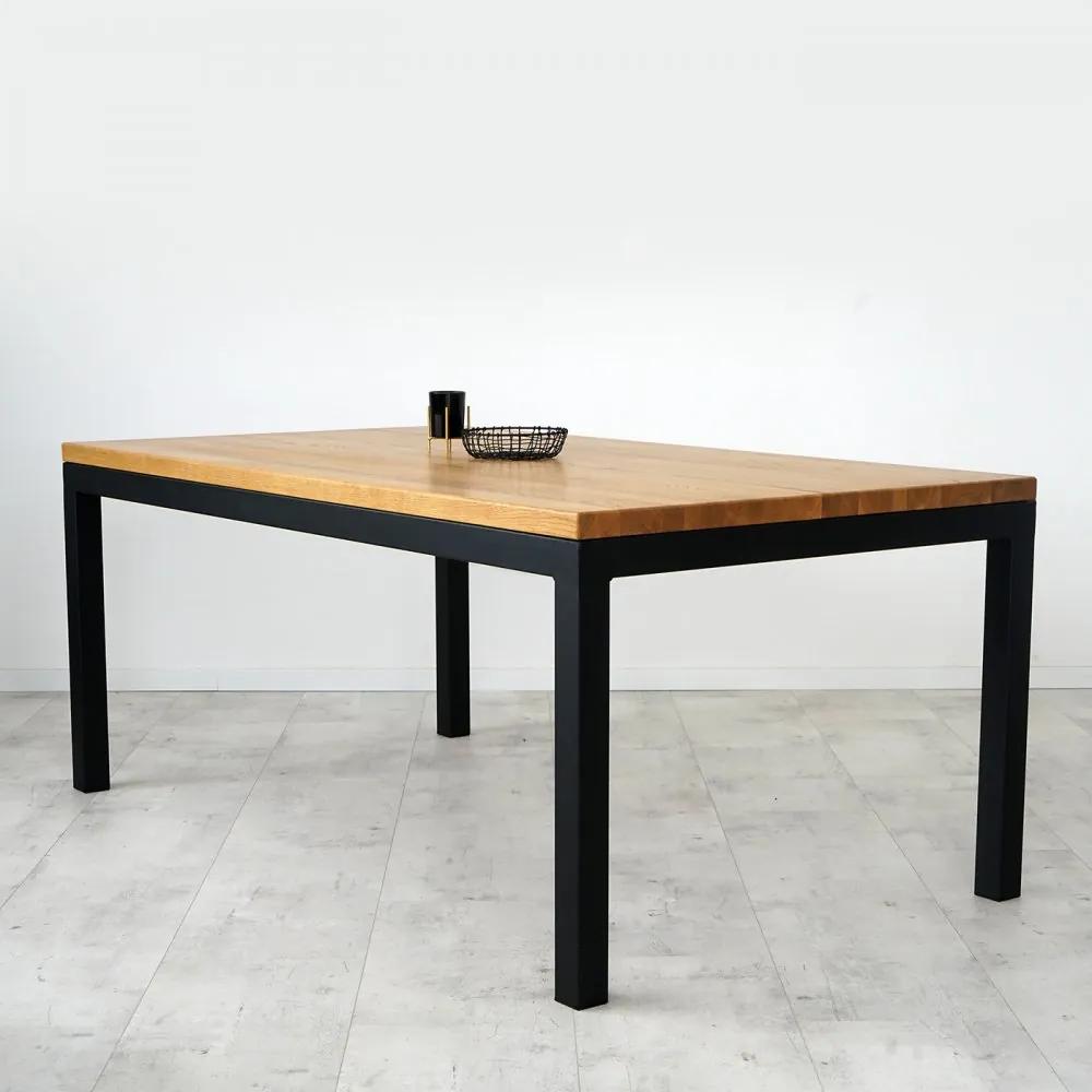 Jídelní stůl s masivní dubovou deskou Klasik 1800 x 1000 mm