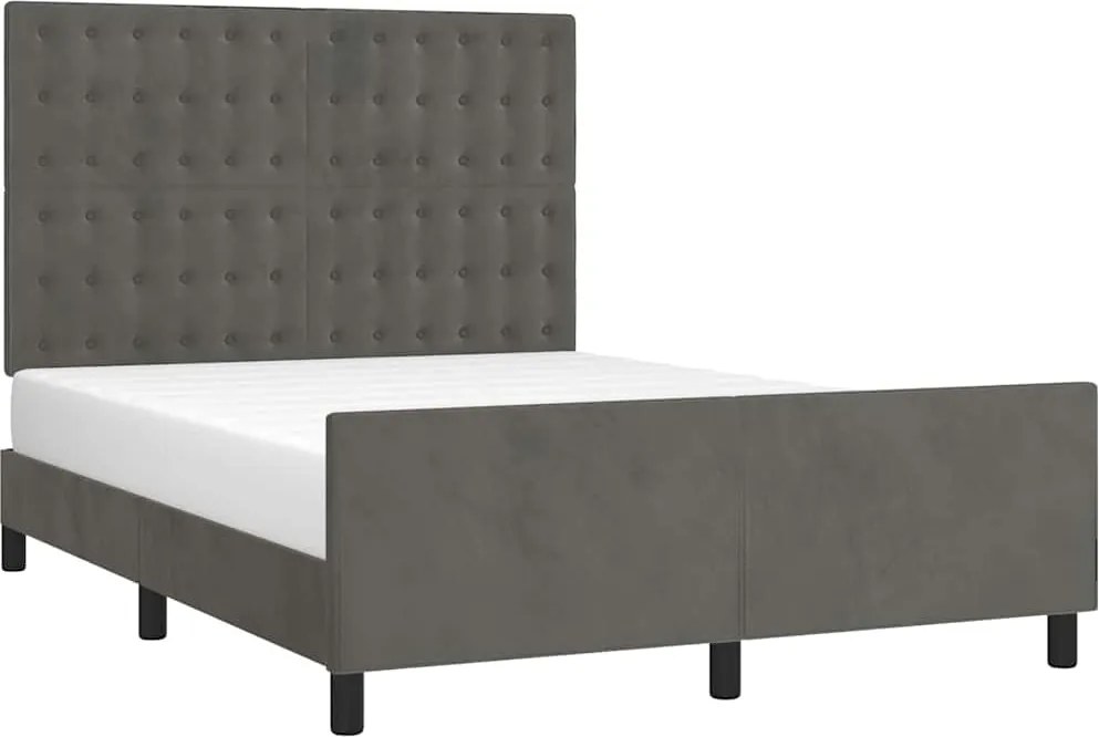 Rám postele bez matrace tmavě šedá 140 x 200 cm samet 3126002