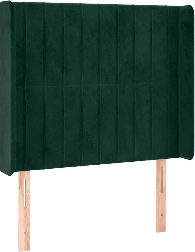 Box spring postel s matrací a LED tmavě zelená 100x200 cm samet 3139670