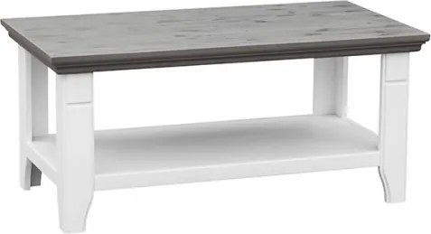 Konferenční stolek Orvietto, dekor bílá-šedá, masiv, borovice