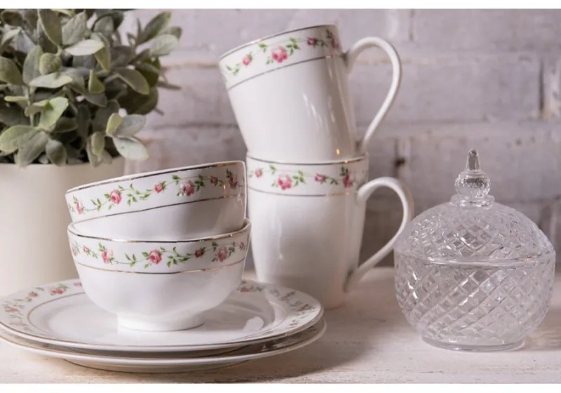 Porcelánová miska na polévku s růžičkami Cutty Rose – 300 ml