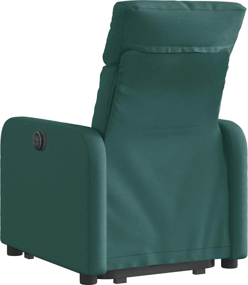 Zvedací polohovací křeslo tmavě zelené textil 3206705