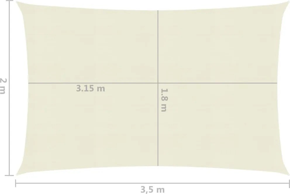 vidaXL Plachta proti slunci 160 g/m² 2 x 3,5 m HDPE [311173] Barva: krémová