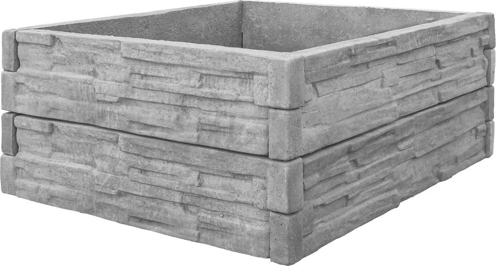 Beves Betonový záhon vyvýšený - štípaný kámen 100 x 100 cm Výška záhonu: 75 cm, Barva záhonu: Přírodní šedá