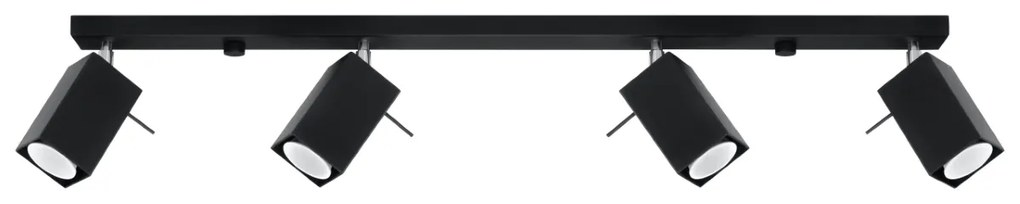 Bodové svítidlo Merida, 4x černé kovové stínítko, (možnost polohování)
