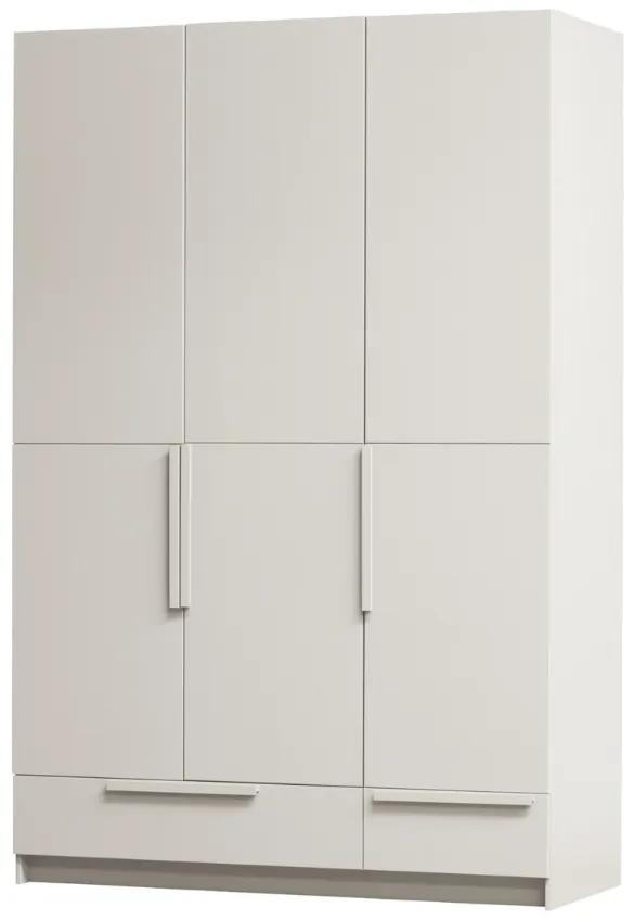 Hoorns Bílá dřevěná šatní skříň Pamela 215 x 142 cm