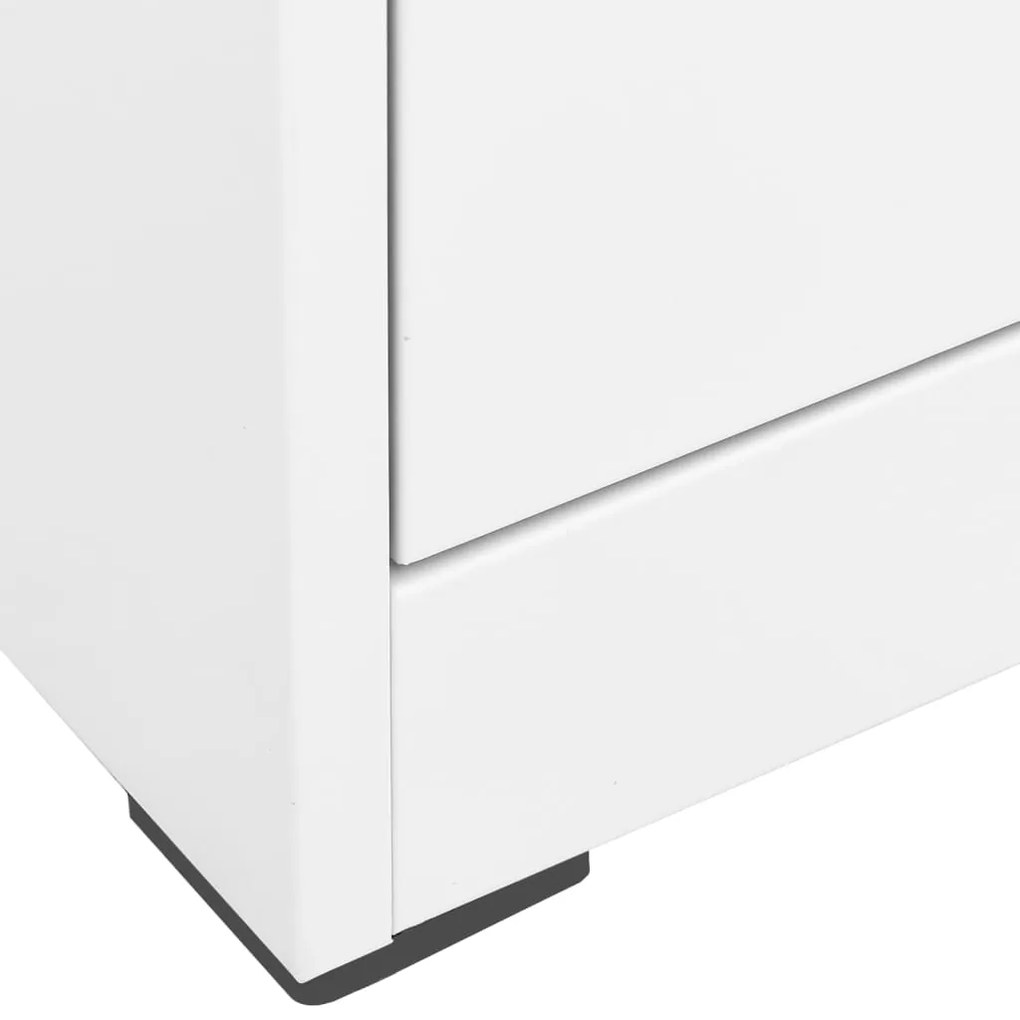 Kancelářská skříň bílá 90 x 46 x 164 cm ocel - Default Title