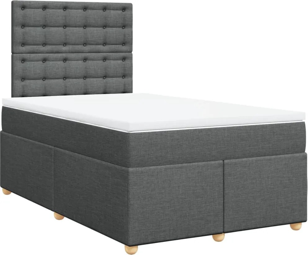Box spring postel s matrací tmavě šedá 120x200 cm textil 3293562