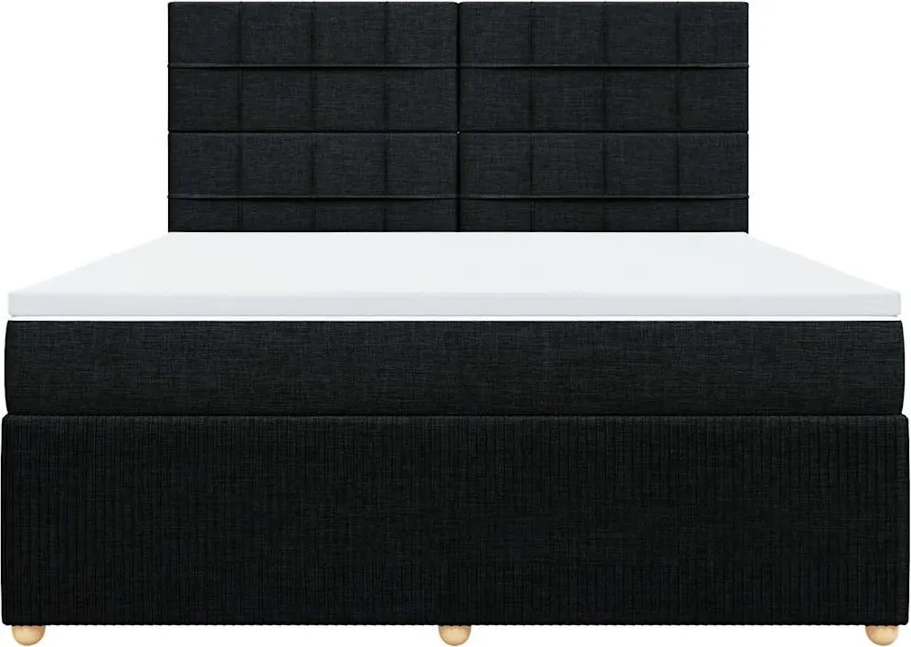 Box spring postel s matrací černá 180x200 cm textil 3292137