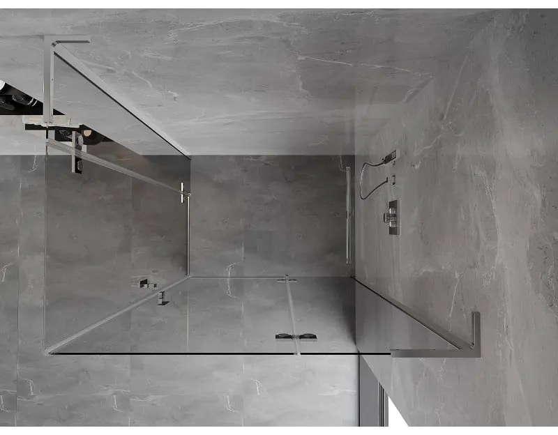 Mexen Mist-H L Duo, 2-křídlý ​​sprchový kout 100 x 115 cm, čiré sklo, chromový profil, 8A5L-100L-115P-01-00