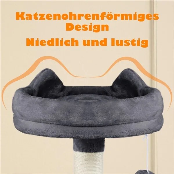 Škrabadlo pro kočky Yaheetech – světle šedá, 61 cm (délka) × 49 cm (šířka) × 158 cm (výška), 145 cm (254759757679)