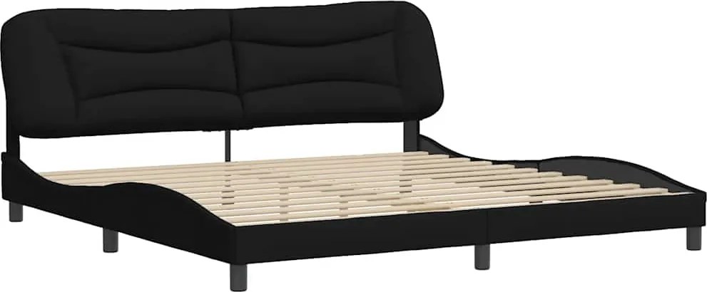 Rám postele bez matrace Hvar černý 200 x 200 cm textil 3207795