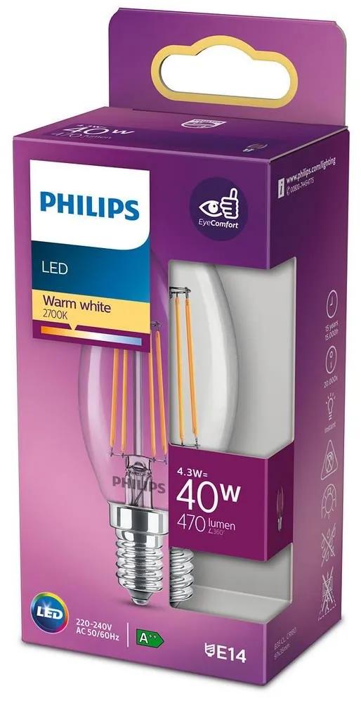 Philips | LED Žárovka VINTAGE Philips B35 E14/4,3W/230V 2700K | P4137
