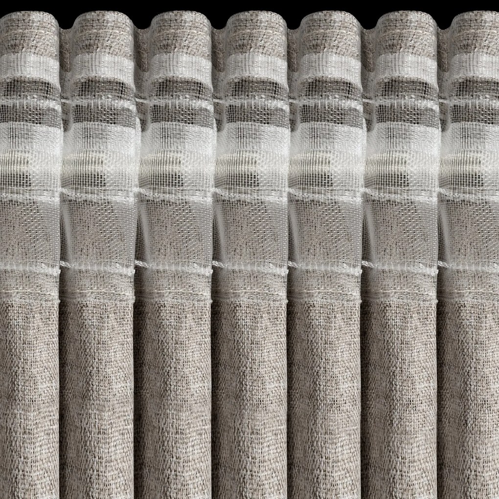 ZATEMŇOVACÍ ZÁVĚS (100%) NA PÁSCE ZOEY 140X270 CM TMAVĚBÉŽOVÝ
