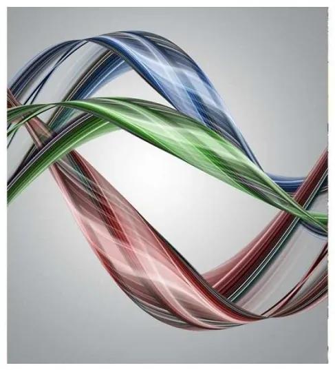 DIMEX | Vliesová fototapeta na zeď Lesklá vlna MS-3-0293 | 225 x 250 cm | šedá, zelená, modrá, červená