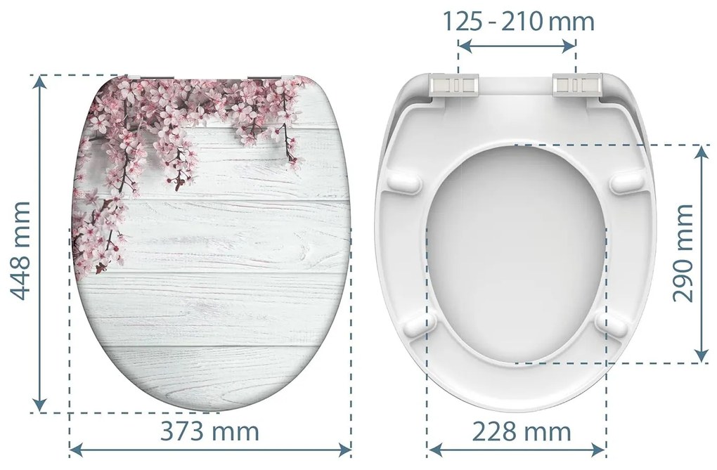 Eisl Sanitär WC prkénko Duroplast Soft Close Flowers and Wood 82197
