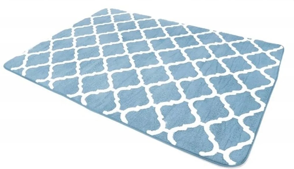 Tutumi Plyšový koberec 3D MAROKO 120 x 170 cm - Modrý