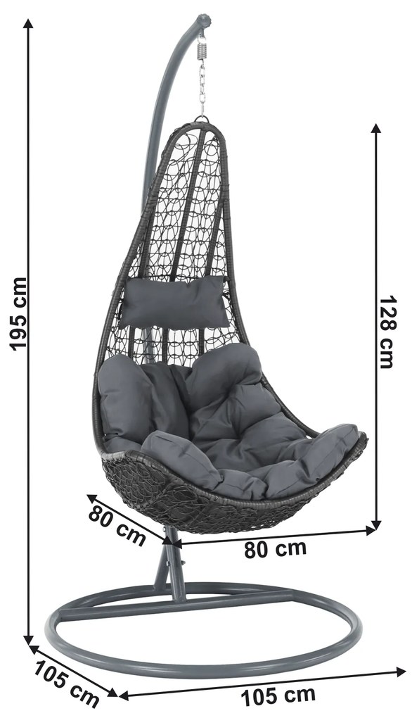 Kondela Závěsné křeslo, šedá/světle šedá, KALEA 2 NEW