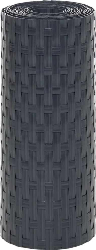 Balkonové zástěny 10 ks antracitové 255 x 19 cm polyratan 156311