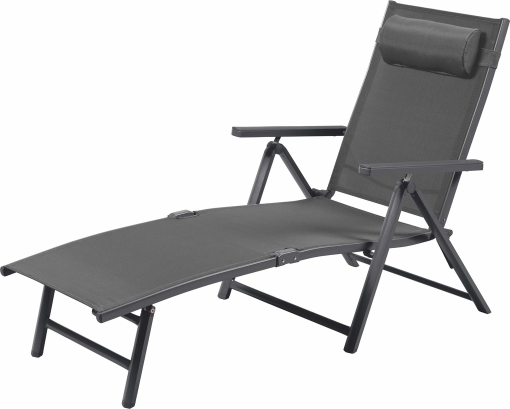 Livarno® Hliníkové polohovací lehátko Houston, antracitová