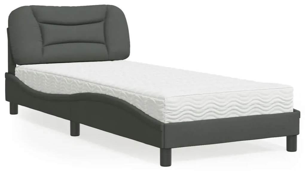 Postel s matrací Hvar tmavě šedá 80 x 200 cm textil 3208493