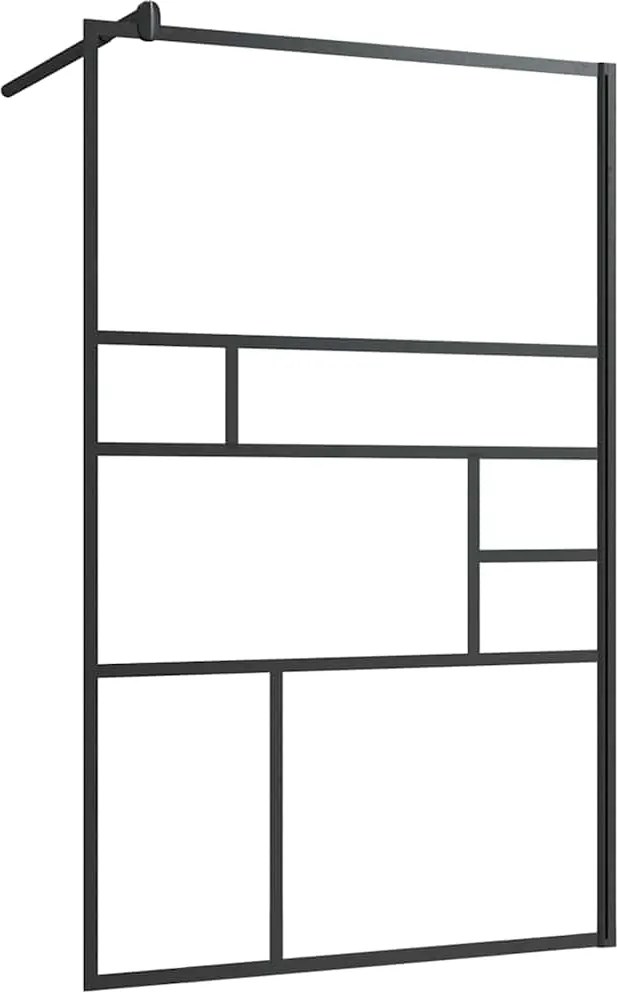Zástěna do průchozí sprchy čiré ESG sklo 100 x 195 cm černá 150754