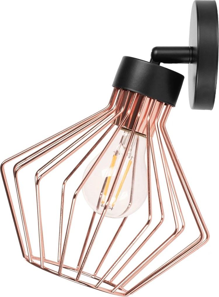 Toolight - Nástěnná lampa 1xE27 392180, růžové zlato-černá, OSW-08559