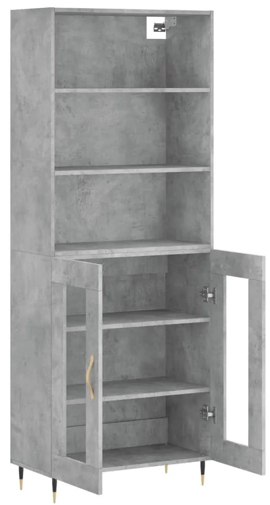 Skříň highboard betonově šedá 69,5x34x180 cm kompozitní dřevo,  3189297