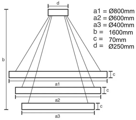 LED Stmívatelný lustr na lanku LED/45W/230V 3000-6500K + dálkové ovládání