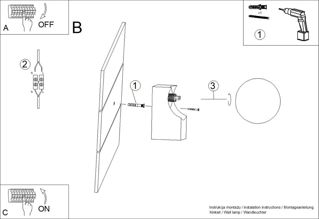 Sollux Lighting Nástěnné svítidlo BULBO přírodní dřevo