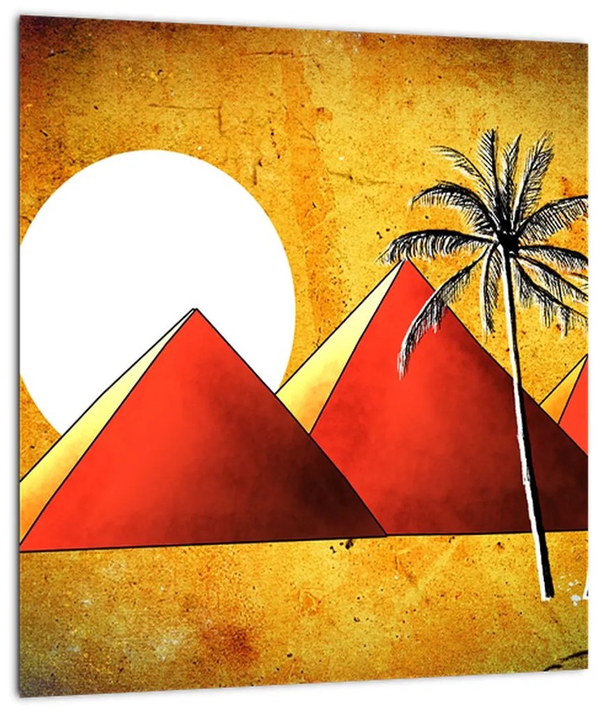 Obraz malovaných egyptských pyramid (30x30 cm)