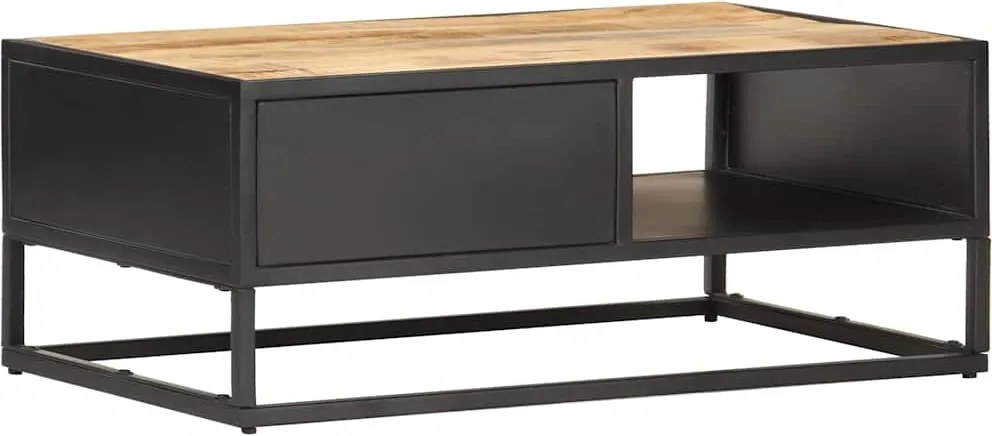 Konferenční stolek vyřezávaná dvířka 90x55x36cm hrubý mangovník 320946