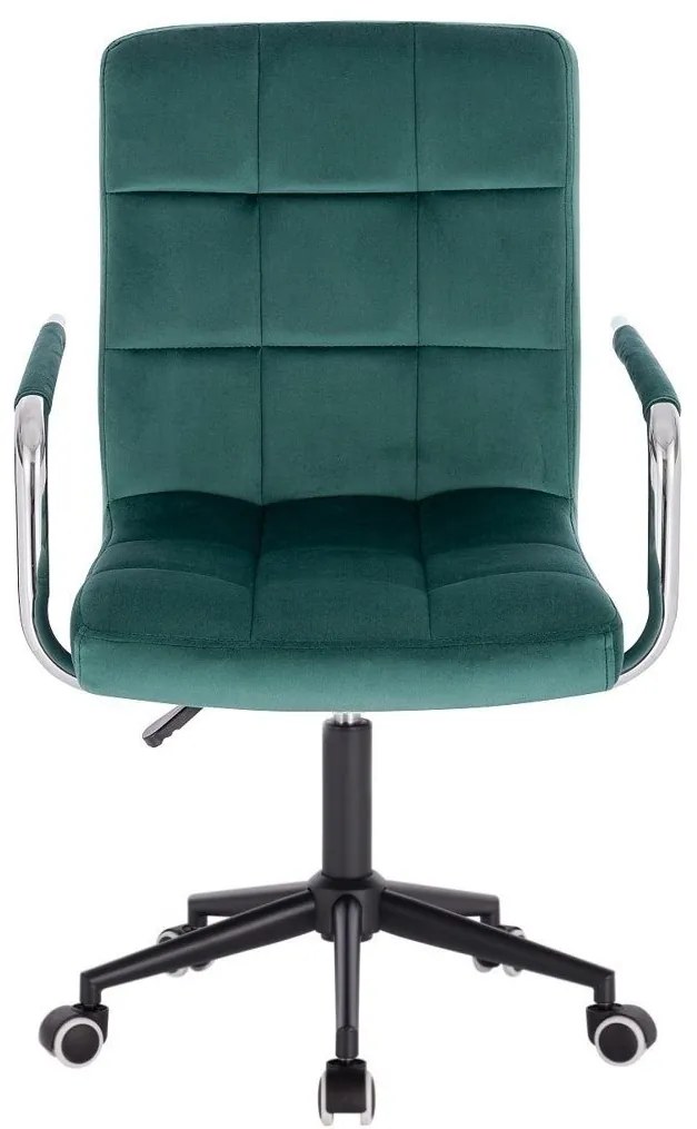 LuxuryForm DESIGN Otočná židle VERONA VELUR na černé podstavě s kolečky - zelená