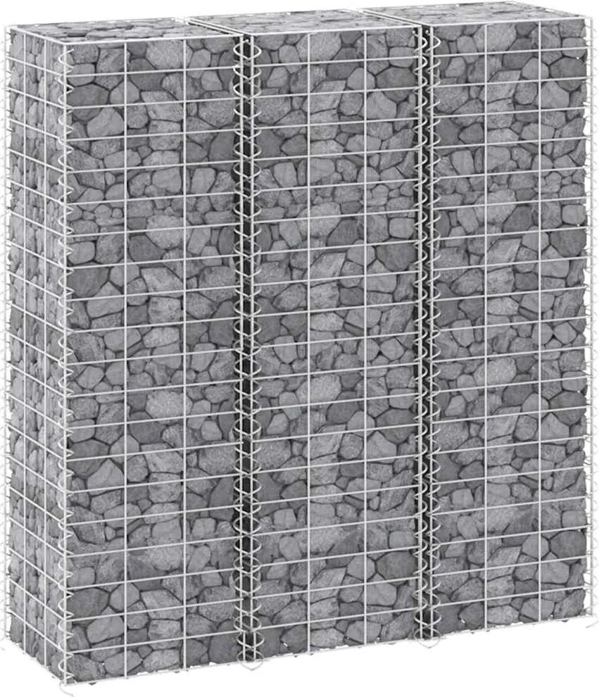 Gabionové vyvýšené záhony 3 ks 30 x 30 x 100 cm železo 151249