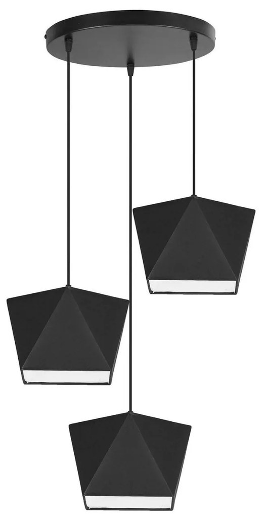 Závěsné svítidlo Diamond, 3x textilní stínítko (mix 6 barev), (výběr ze 3 barev konstrukce), o
