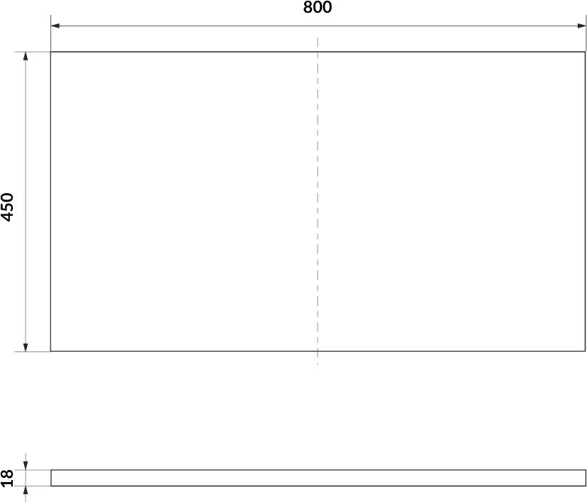 Cersanit Tirso, deska na koupelnovou skříňku 800x450x18 mm, zelená matná, S1015-027