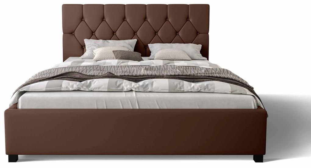 Manželská postel 160 cm Sylvie (hnědá) (s roštem a úložným prostorem). 1047156