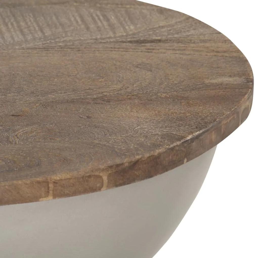 Konferenční stolek ve tvaru mísy Ø 60 cm masivní mangovník - Default Title