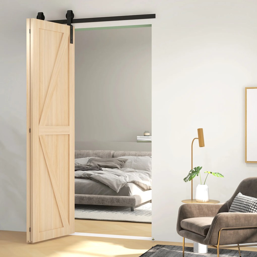 HOMCOM 122 CM Sada Kolejnic pro Posuvné Dveře pro Skládací Dveře se Systémem J pro 2 Dveře