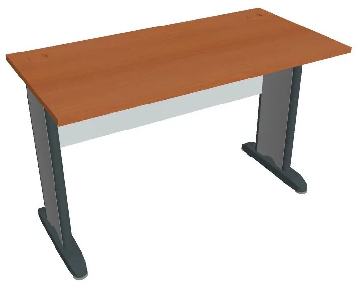 Stůl pracovní rovný 120 cm hl. 60 cm - Hobis Cross CE 1200 Dekor stolové desky: třešeň, Dekor lamino podnože: šedá, Barva nohou: černá