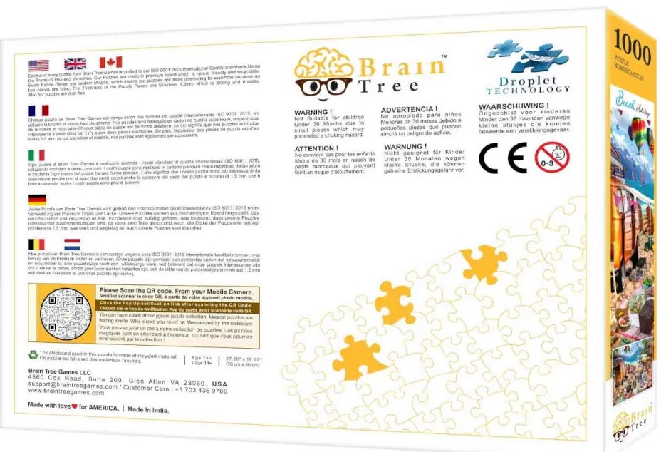 Brain Tree Puzzle Dovolená na pláži 1000 dílků