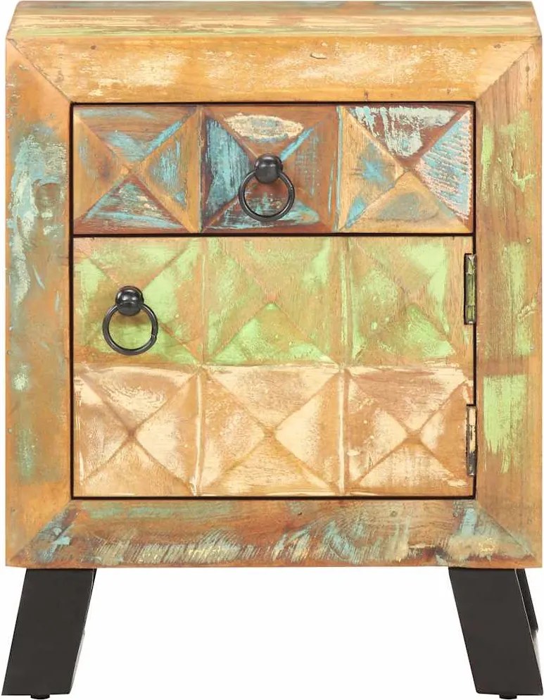 Noční stolek 40 x 30 x 50 cm masivní recyklované dřevo 320377