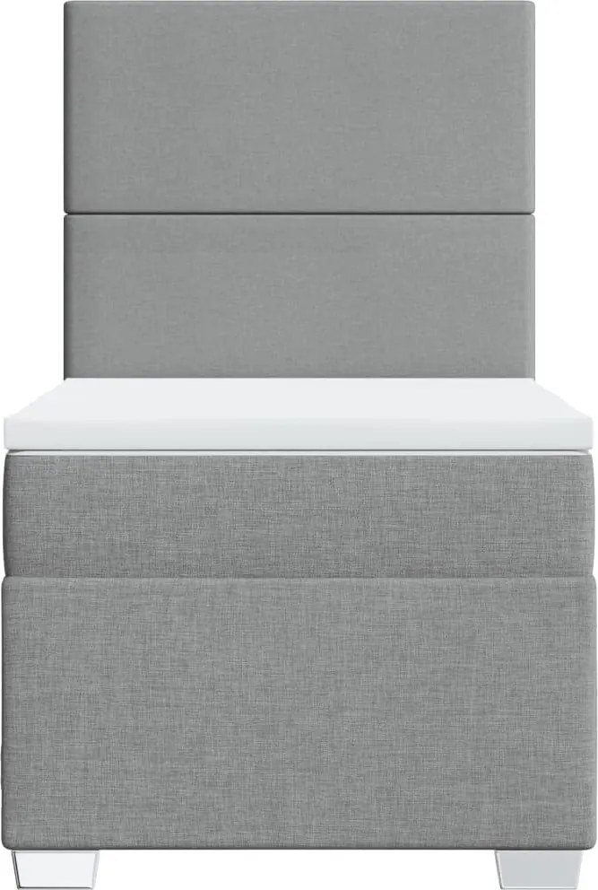 Box spring postel s matrací světle šedá 80 x 200 cm textil 3290308