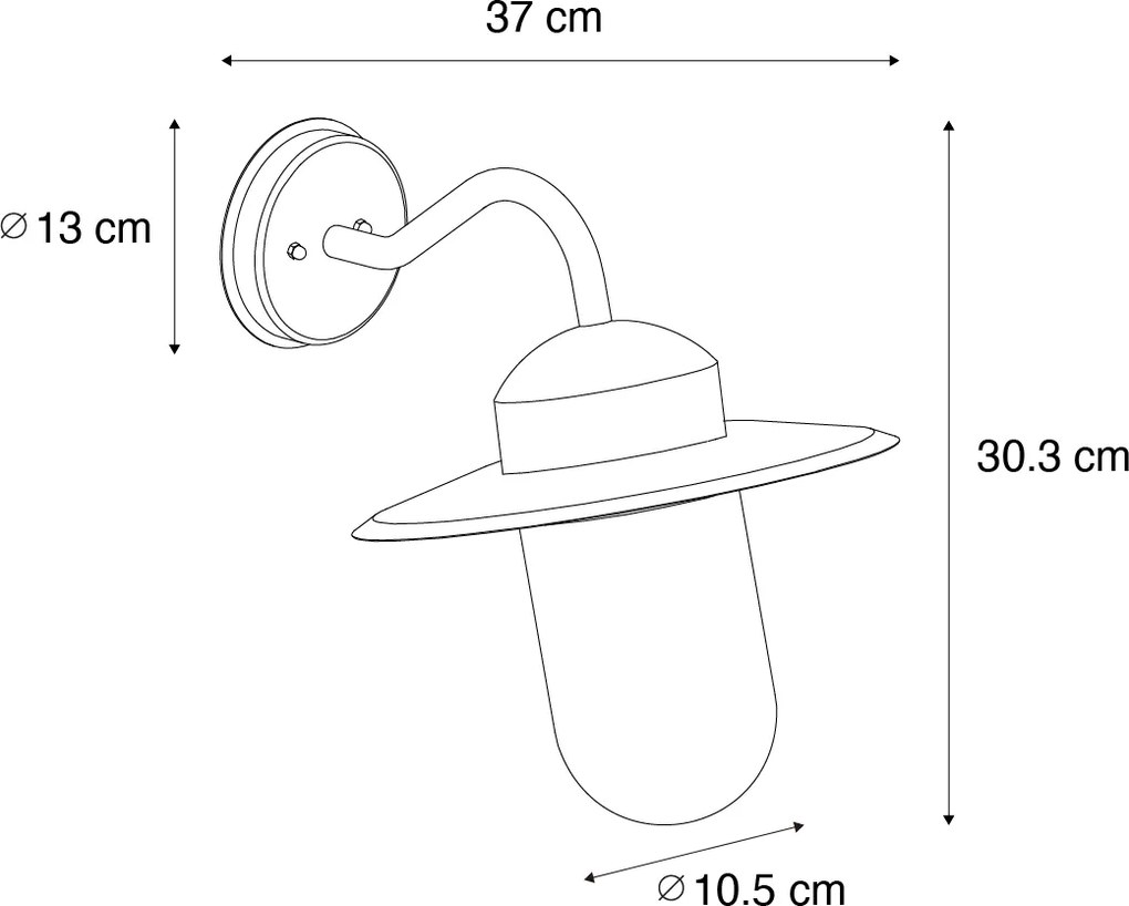 Moderní venkovní nástěnné svítidlo tmavě zelené IP44 - Kansas