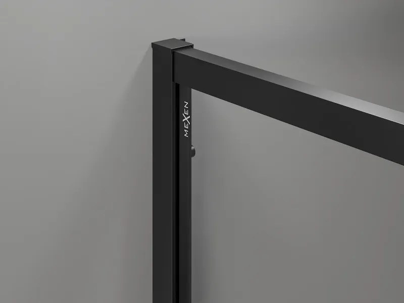 Mexen Exo, posuvná sprchová kabina, dveře 170 cm + boční stěna 90 cm, transparentní sklo, černá, 8151-170-090-70-00